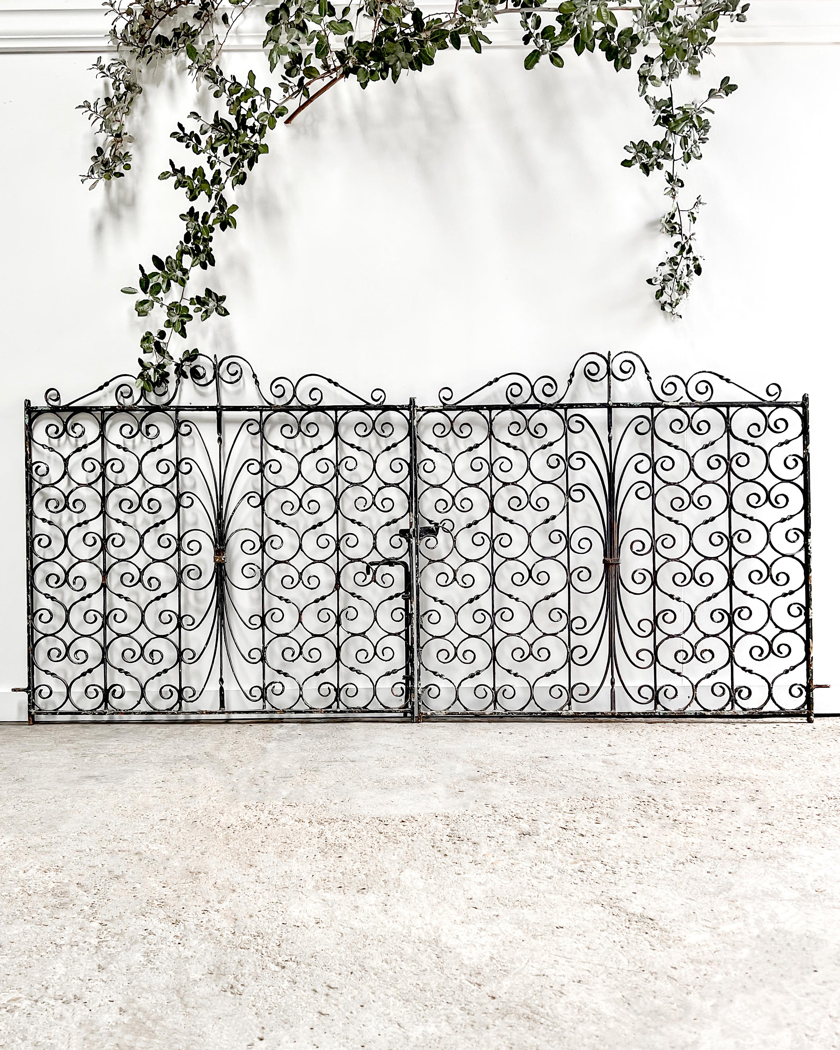 Pair of Cast Iron English Garden Gates For Sale at 1stDibs