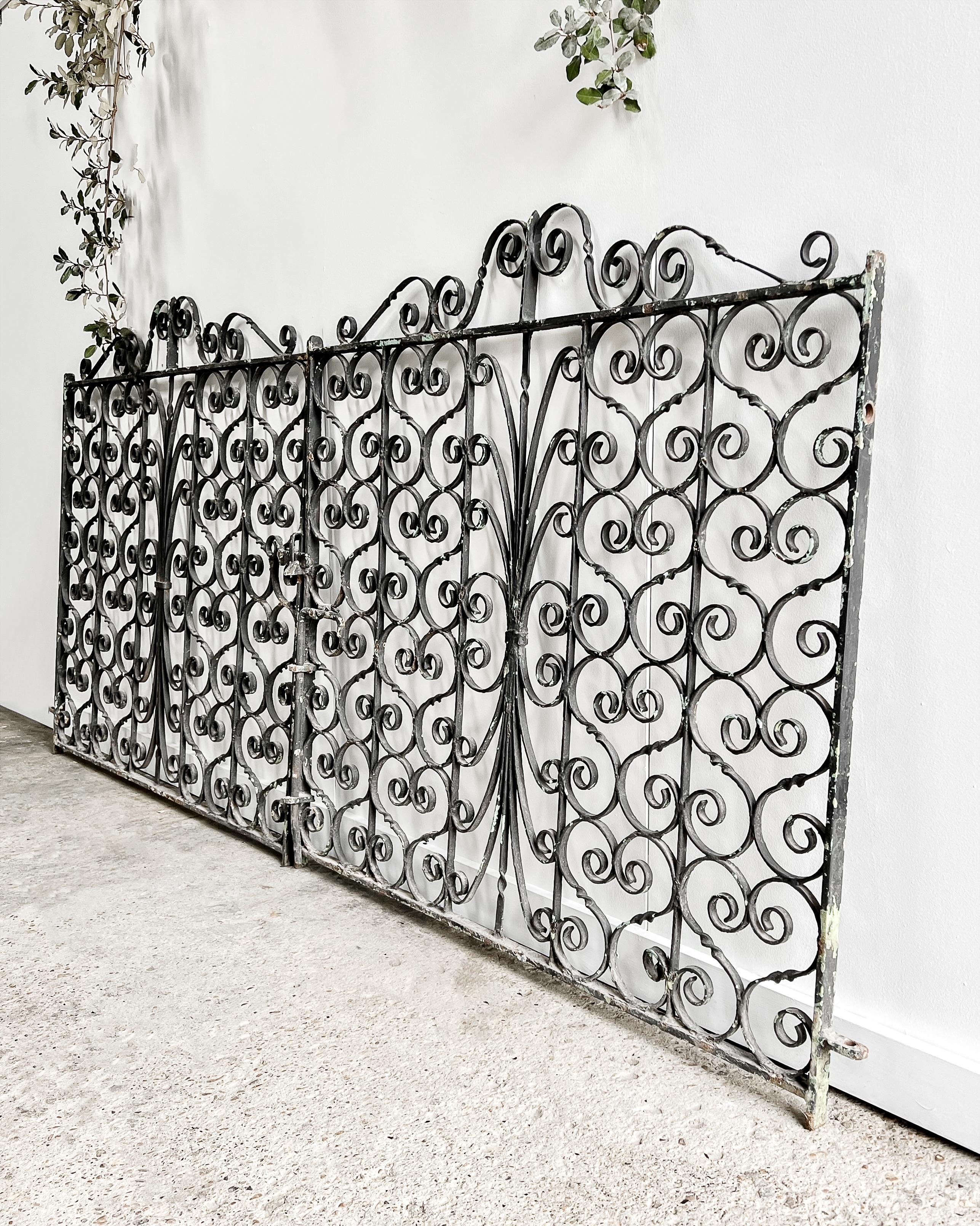 Pair of Cast Iron English Garden Gates For Sale at 1stDibs