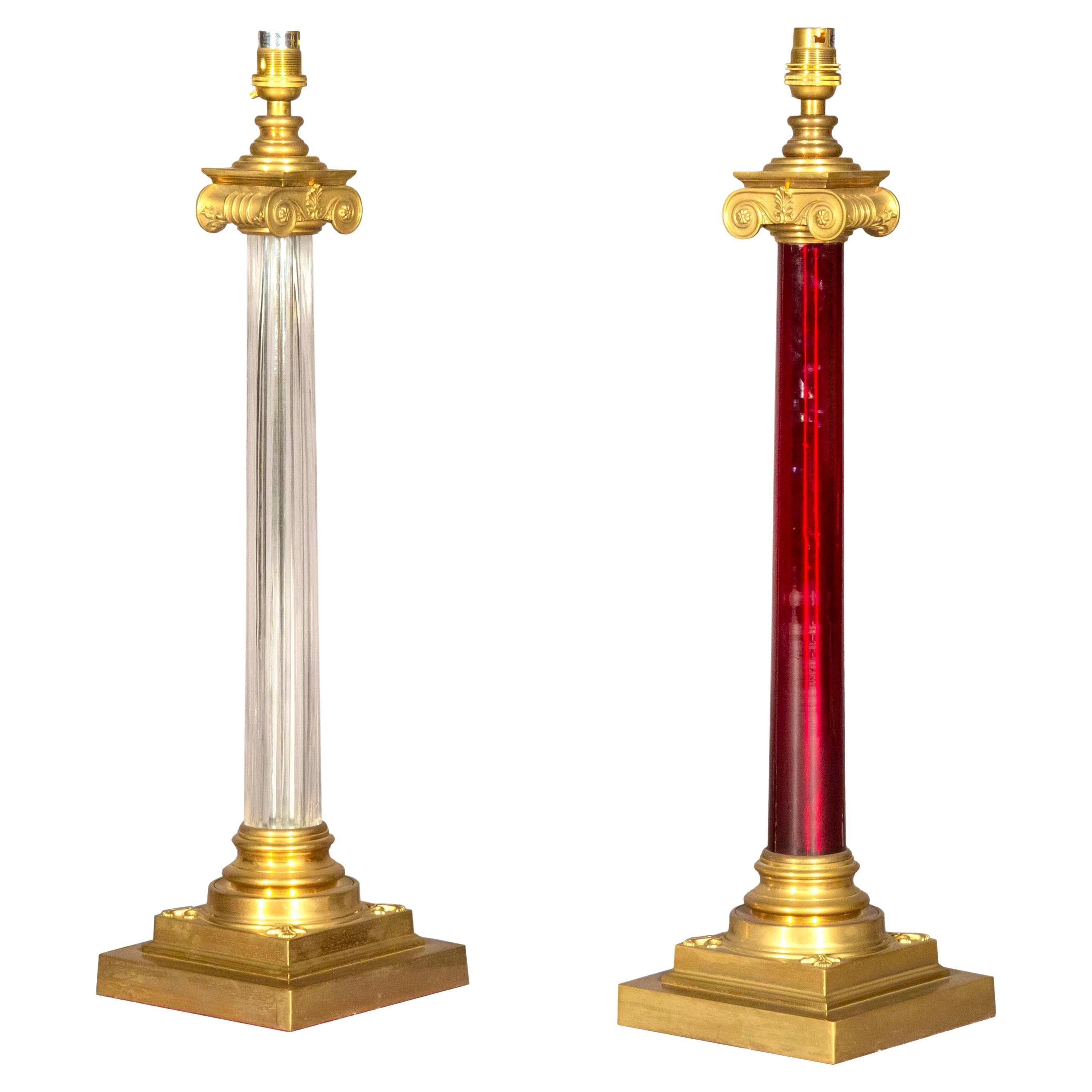 Metal Ionic Column Table Lamp at 1stDibs