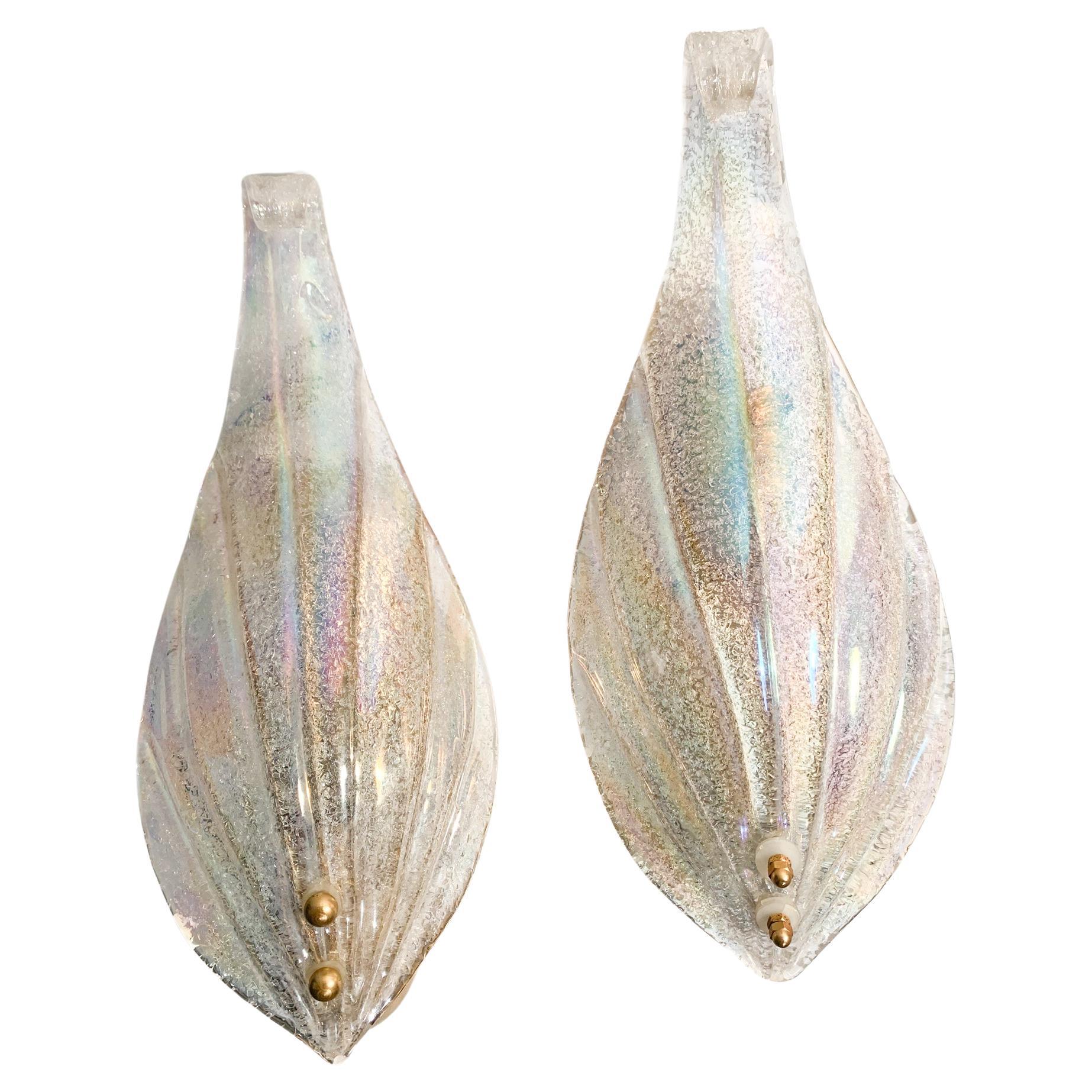 Pair of Iridescent Murano Glass Appliques from the 1960s For Sale at ...