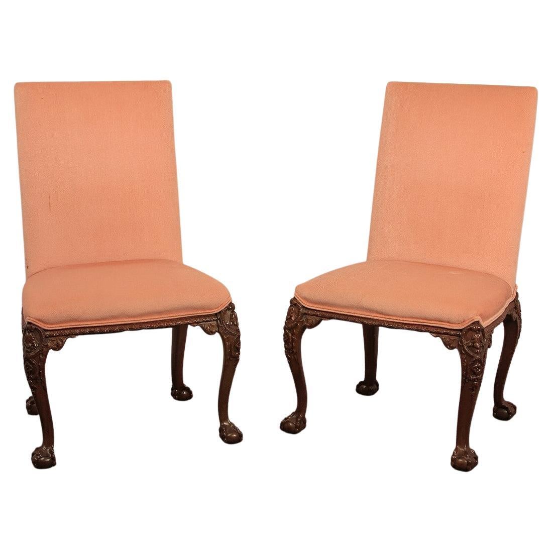 Pair of George II Walnut Library Chairs at 1stDibs