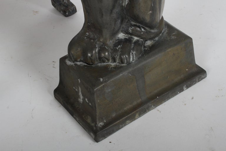 Pair of Iron Andirons or Fire Dogs Modeled as Lions after Artist Alfred ...