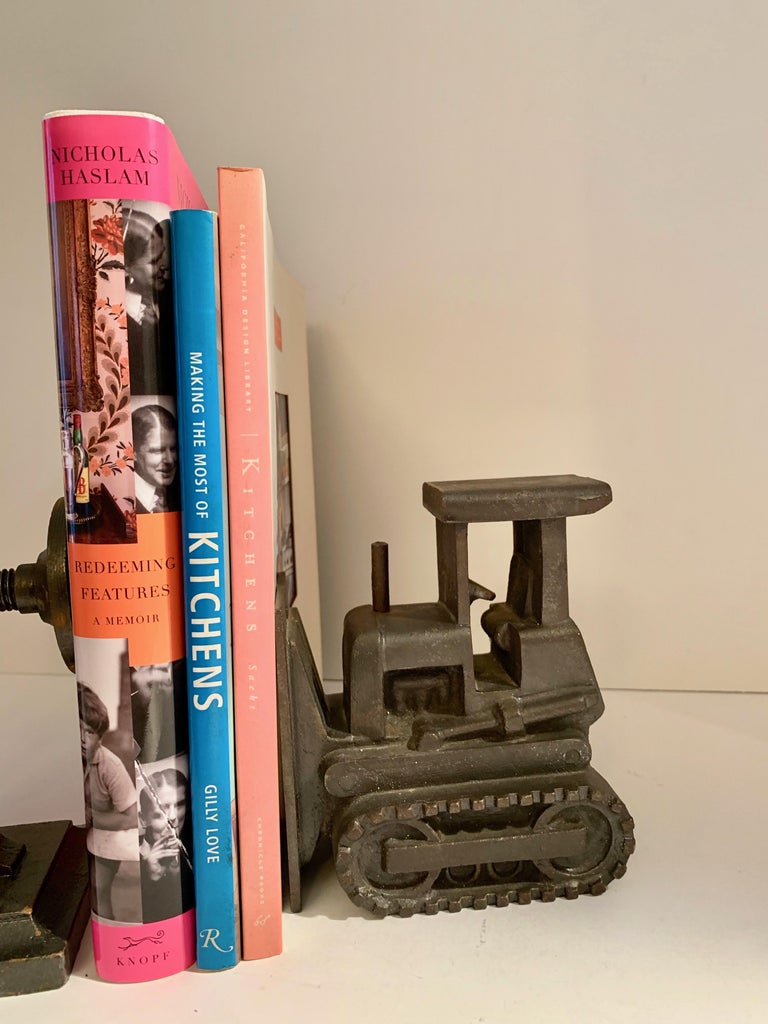 Pair of Iron Industrial Bookends For Sale at 1stDibs