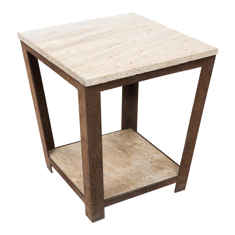 Pair of Iron Side Tables For Sale at 1stDibs