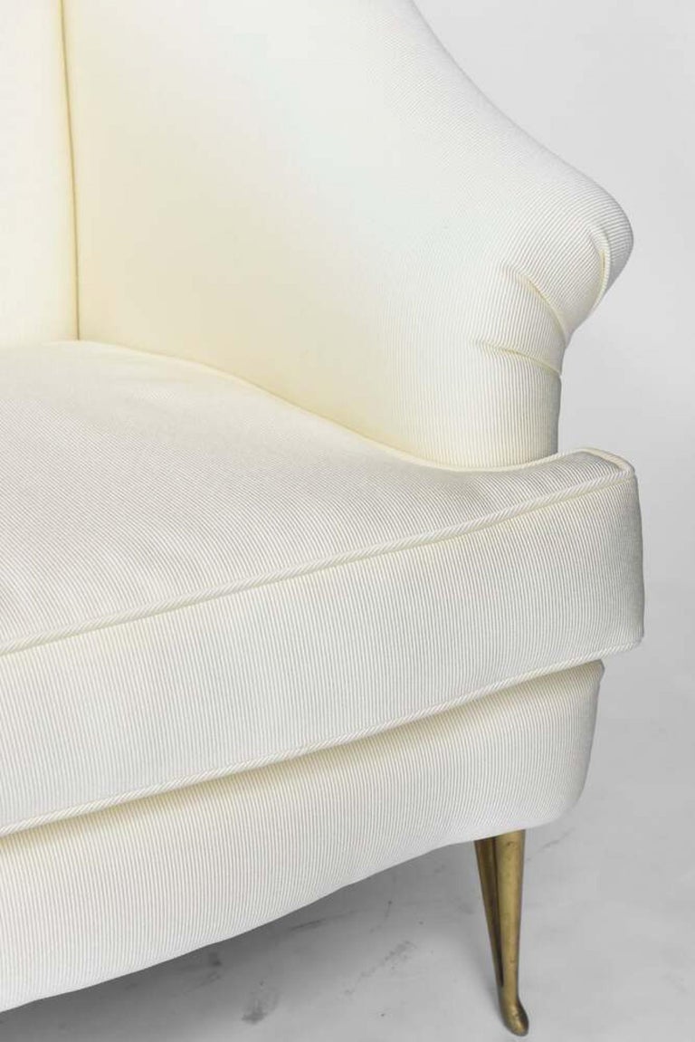 Pair of ISA Mid-Century Italian Modern White Club Chairs, Attributed to ...