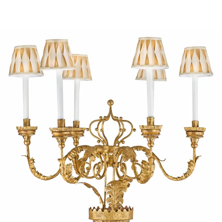 Pair of Italian 17th Century Six-Arm Cherub Candelabra Torchières ...