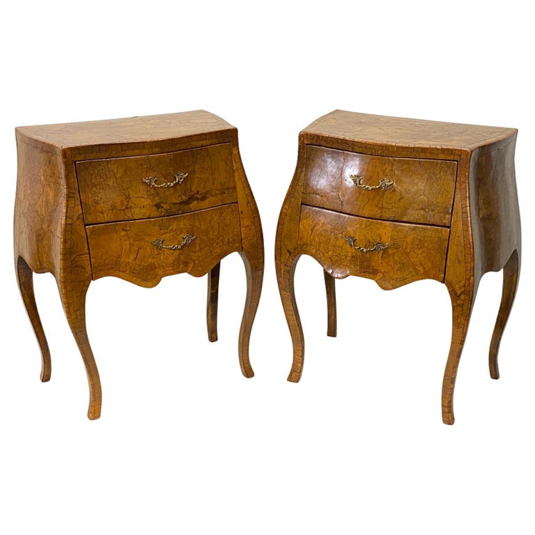 Pair of Italian 18th Century Walnut Bedside Chests Night Stand Tables ...