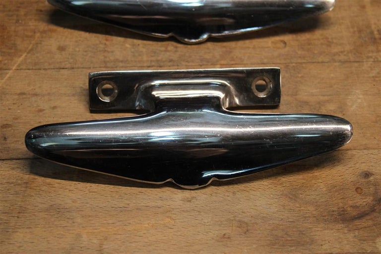 Pair of Italian 1950s Handles in Chromed Brass Airplane Tail Silver For ...