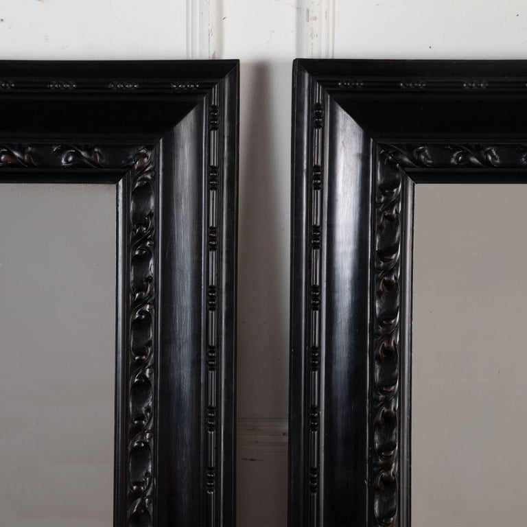Pair of Italian, 19th Century, Ebonized Mirrors For Sale at 1stDibs