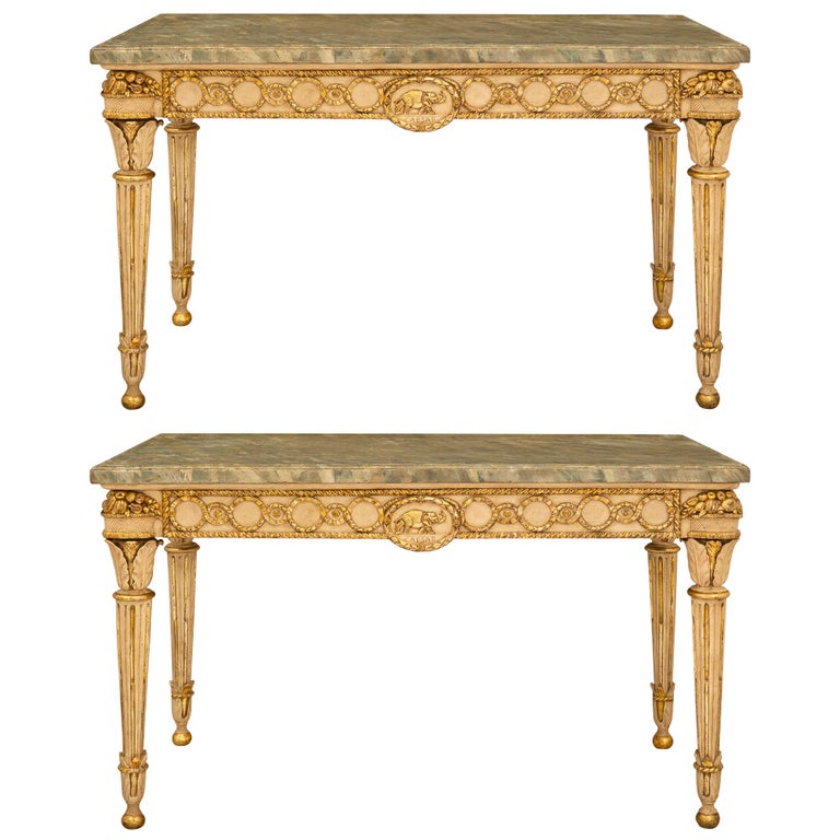 Pair of Italian 19th Century Louis XVI St. Console Tables For Sale at ...