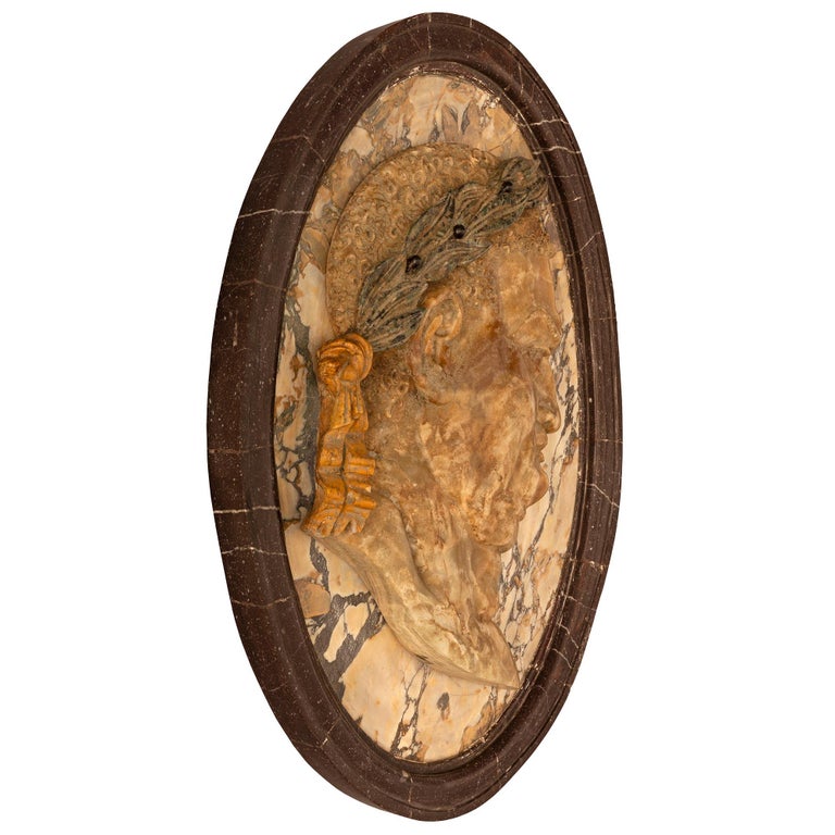 Pair of Italian 19th Century Marble Wall Plaques of Roman Emperors For ...