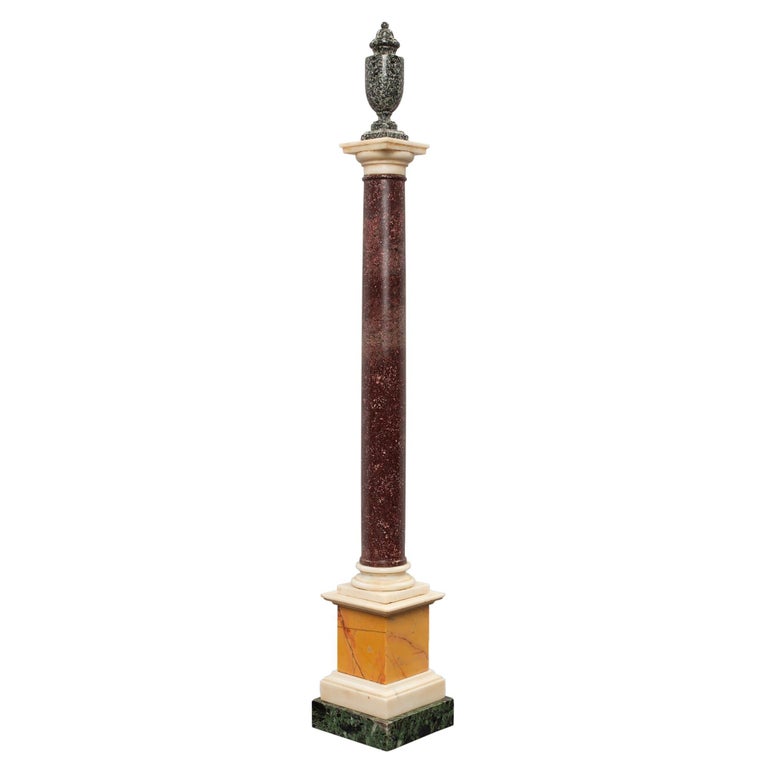 Pair of Italian 19th Century Neoclassical Style Marble and Porphyry ...