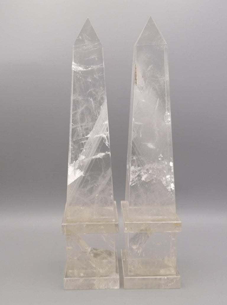 Pair of Italian 20th Century Rock Crystal Quartz Hand Carved For Sale ...