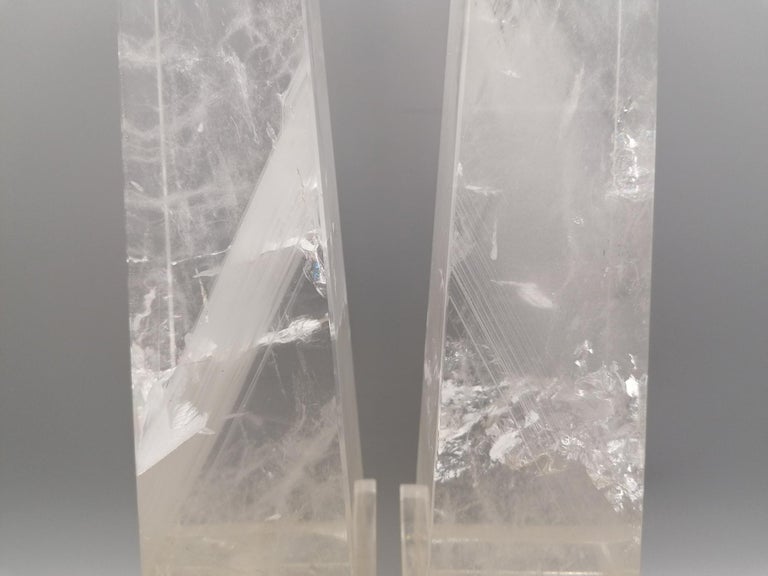 Pair of Italian 20th Century Rock Crystal Quartz Hand Carved For Sale ...