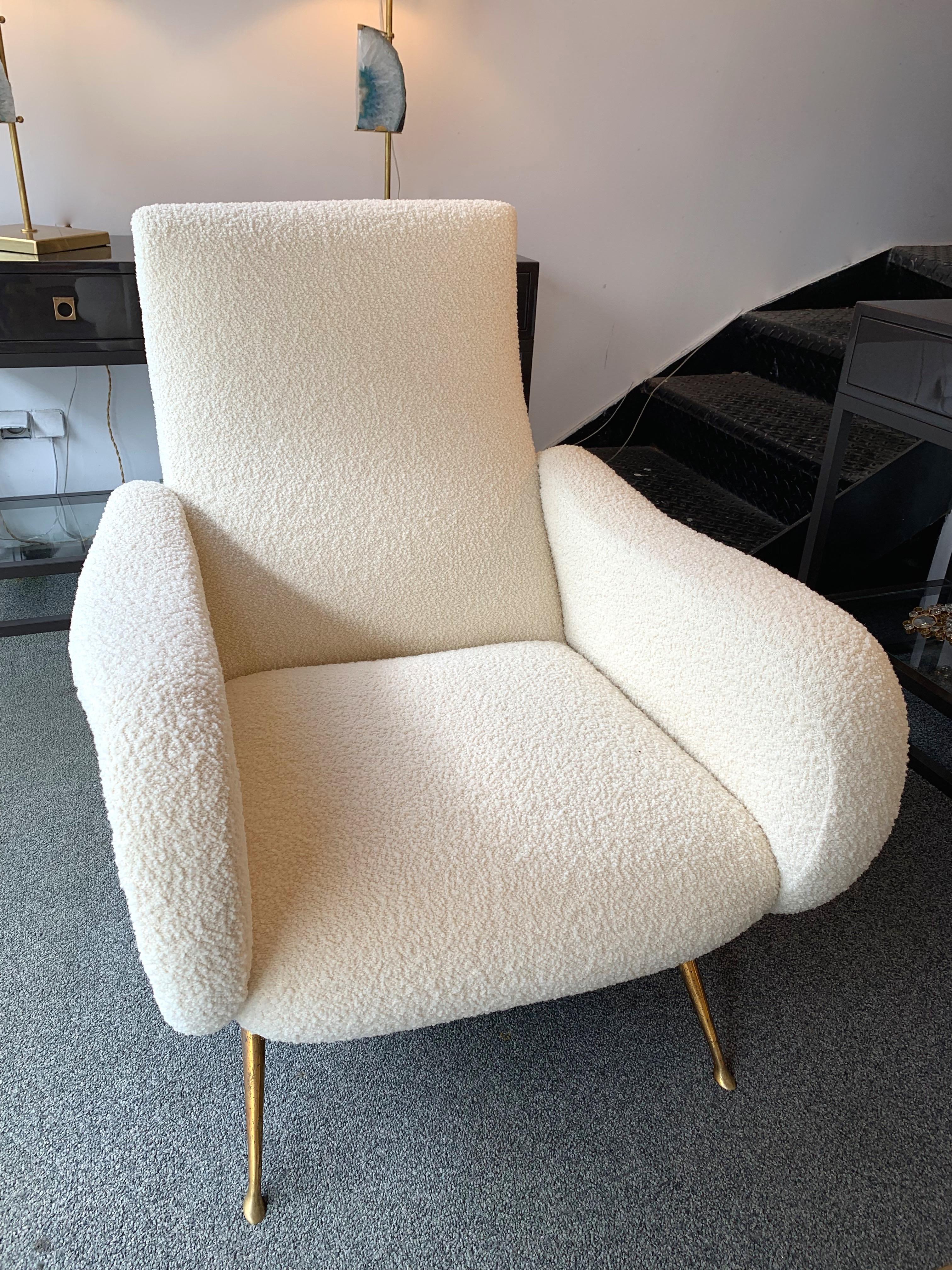 Pair of Italian Armchairs Saluzzo by Carlo Monti for CMG, Italy, 1950s ...