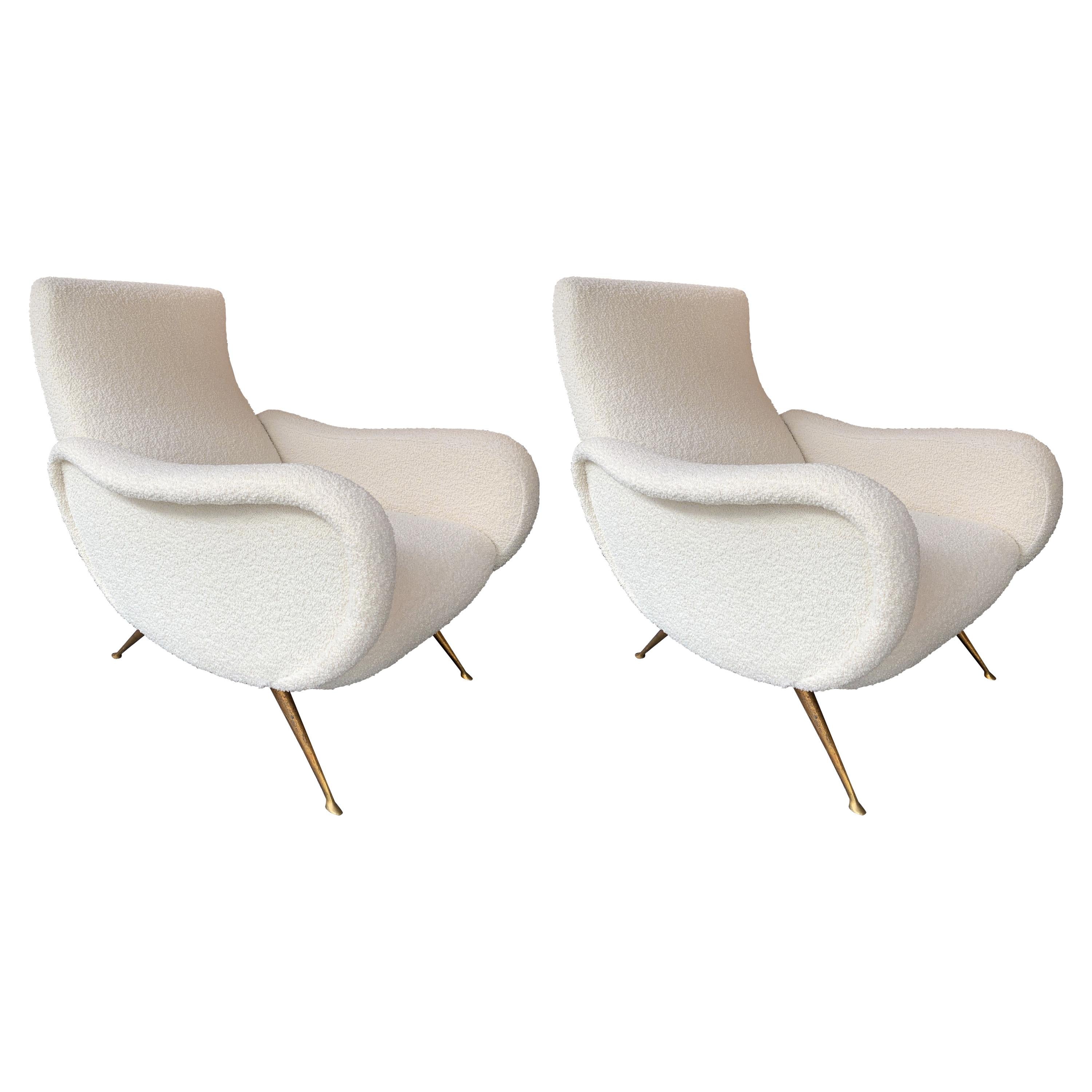 Pair of Italian Armchairs Saluzzo by Carlo Monti for CMG, Italy, 1950s ...