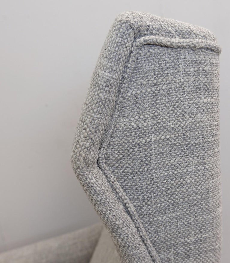 Pair of Italian Armchairs with High Back with Ears, New Light Gray Marl ...