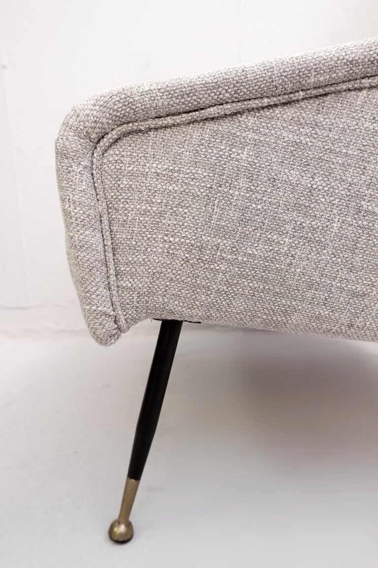 Pair of Italian Armchairs with High Back with Ears, New Light Gray Marl ...