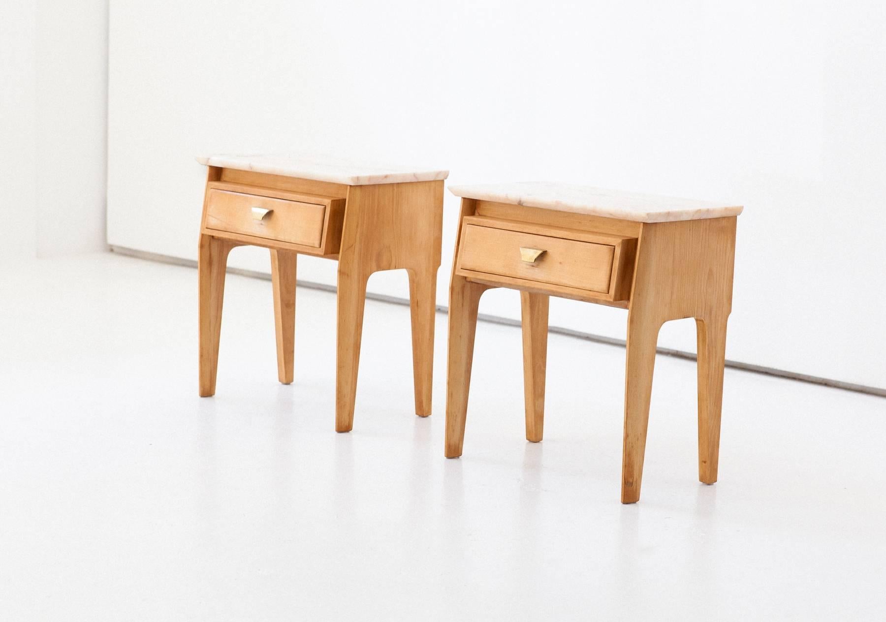 Pair of Italian Bedside Tables, 1950s at 1stDibs