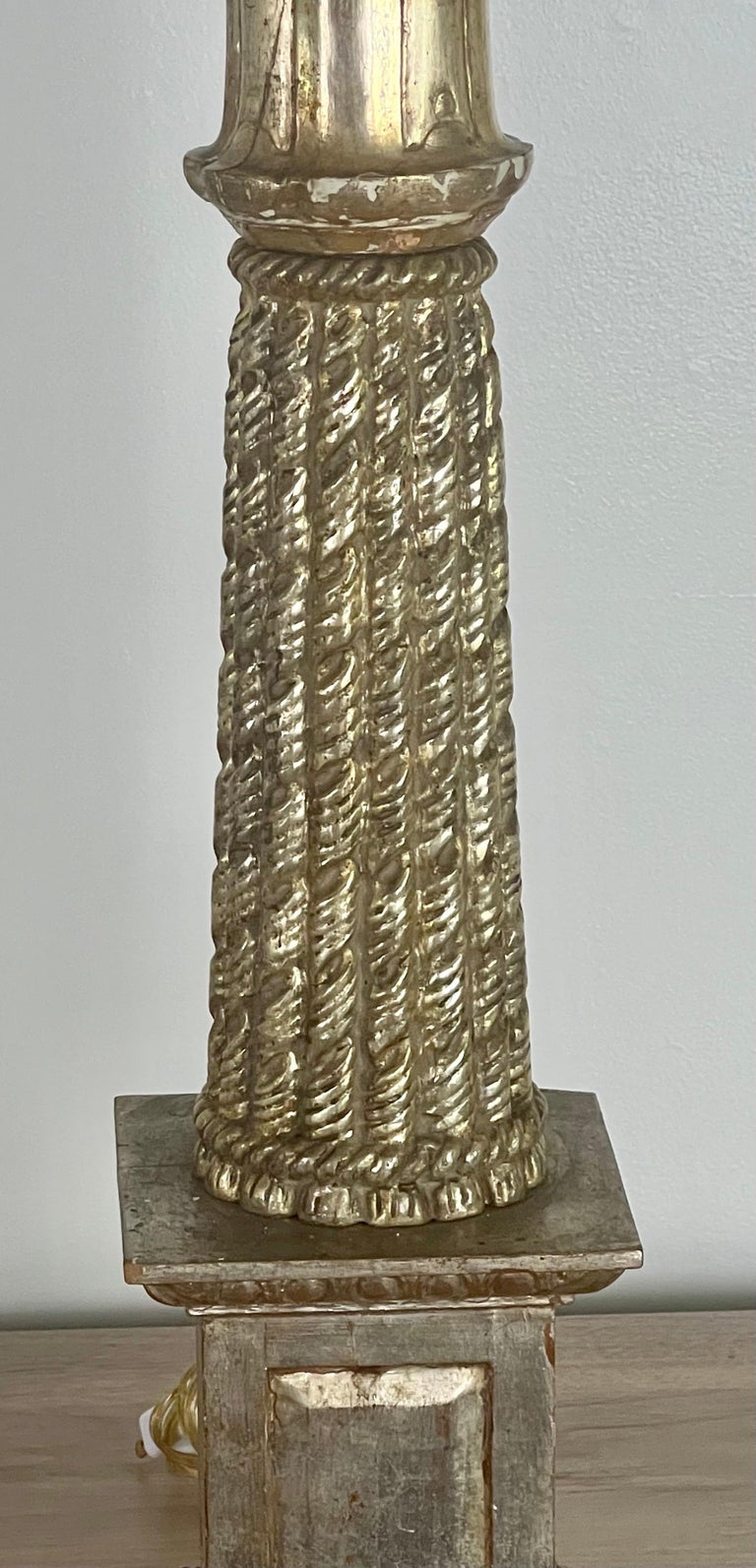 Pair of Italian Borghese Lamps with Parchment Shades For Sale at 1stDibs