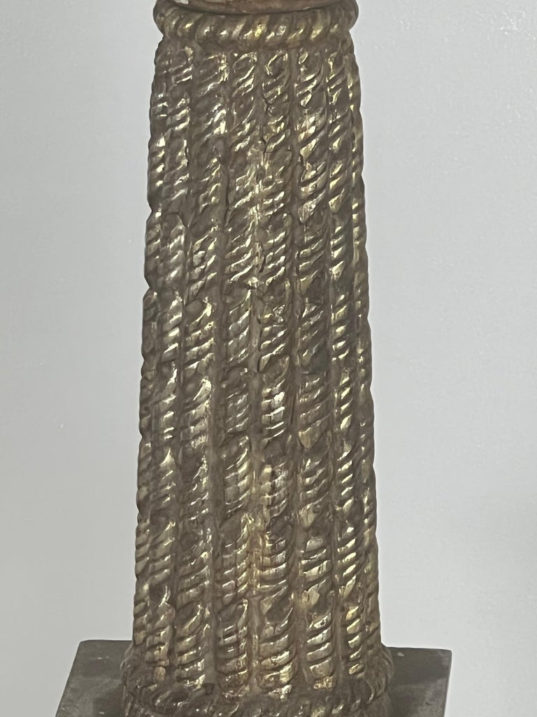 Pair of Italian Borghese Lamps with Parchment Shades For Sale at 1stDibs