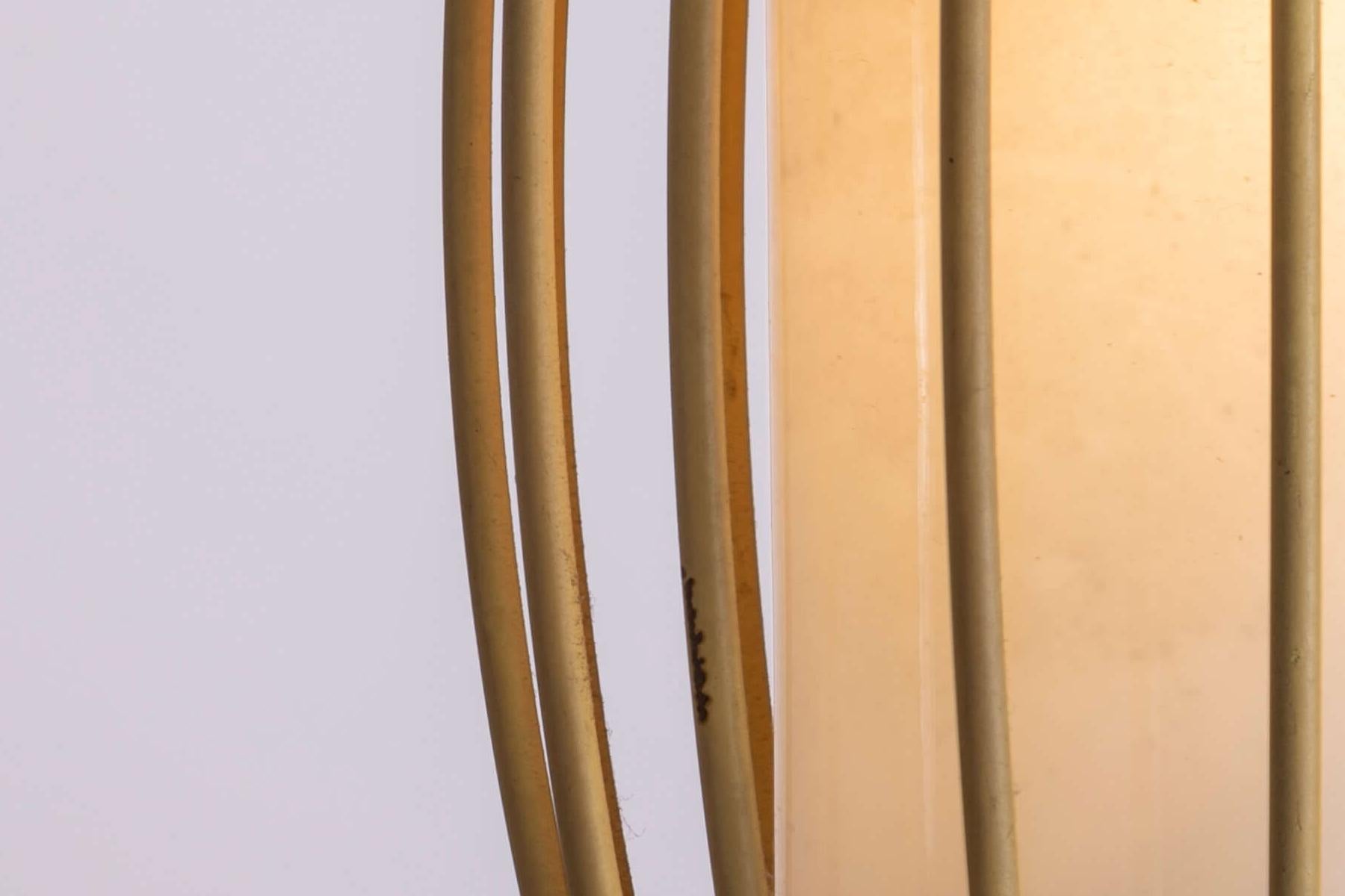 Pair of Italian Brass and Opaline Glass Pendants, Spindle Form, 1950s ...