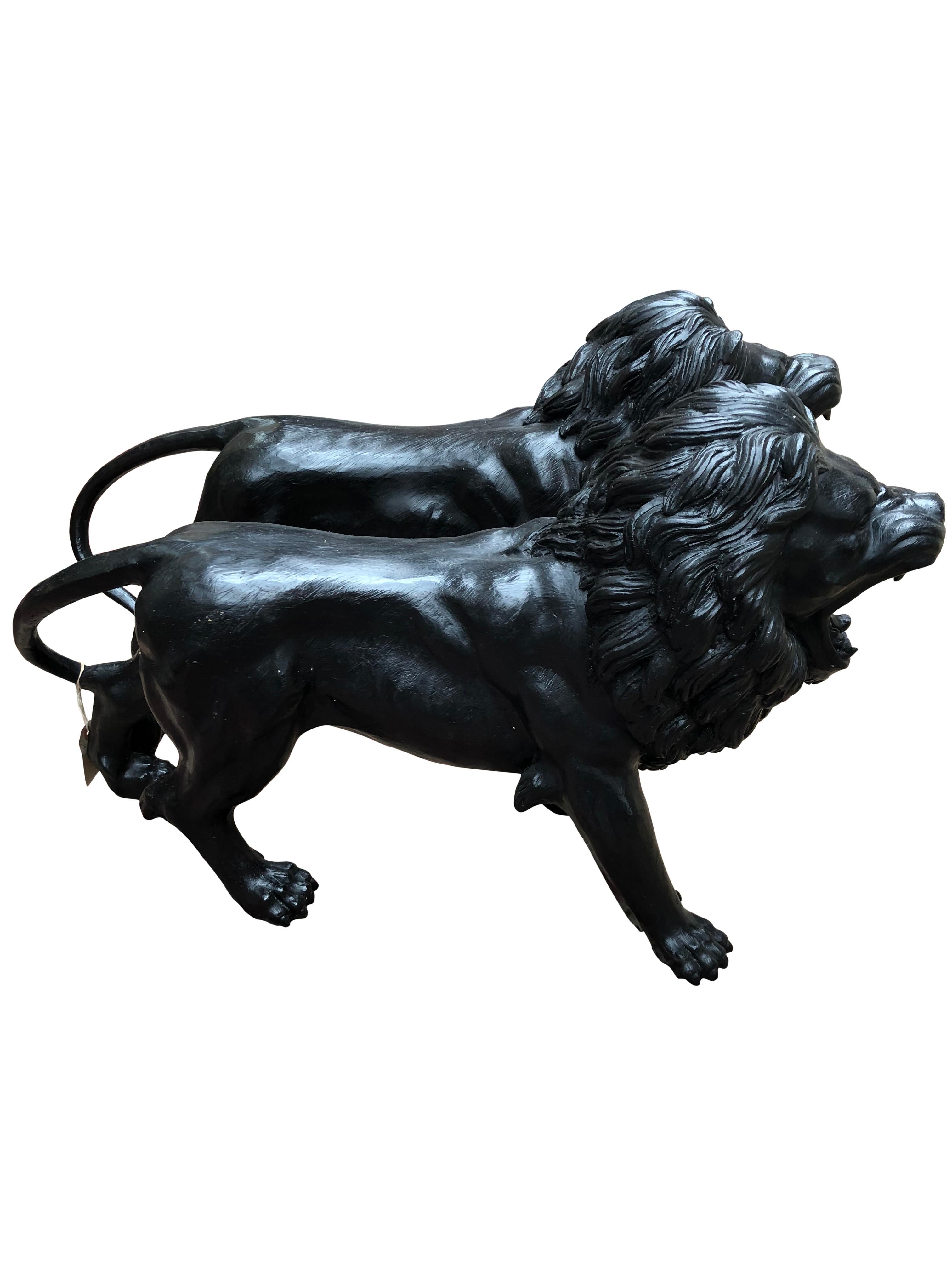 Pair of Italian Bronze Lions Medici Statues, 20th Century at 1stDibs ...