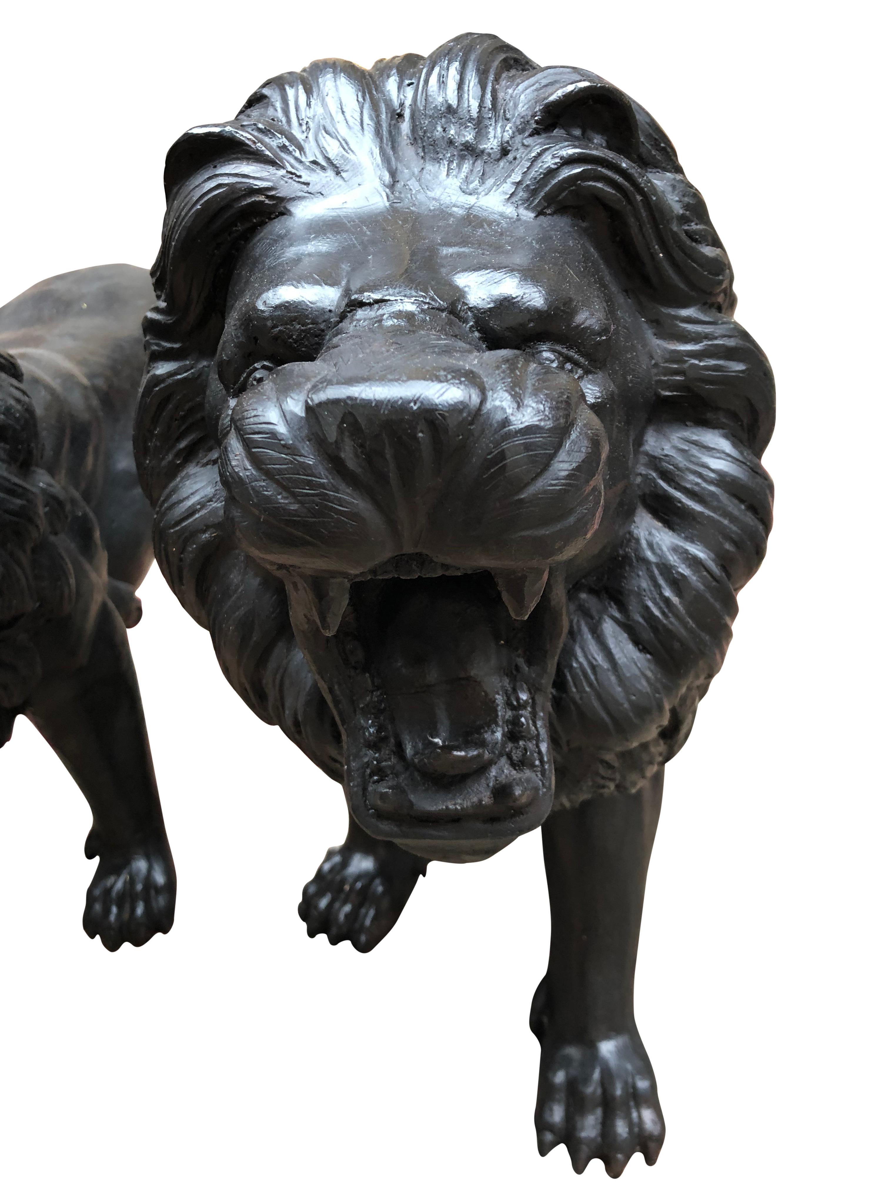 Pair of Italian Bronze Lions Medici Statues, 20th Century at 1stDibs ...
