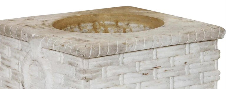 Pair of Italian Carved Marble Planters, 19th Century For Sale at 1stDibs
