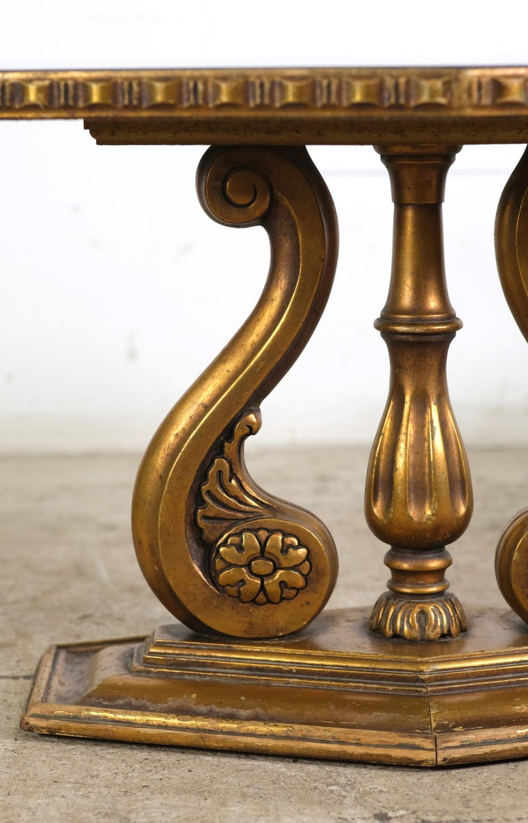 Pair of Italian Carved Wood Side Tables Painted Mirror Tops For Sale at ...