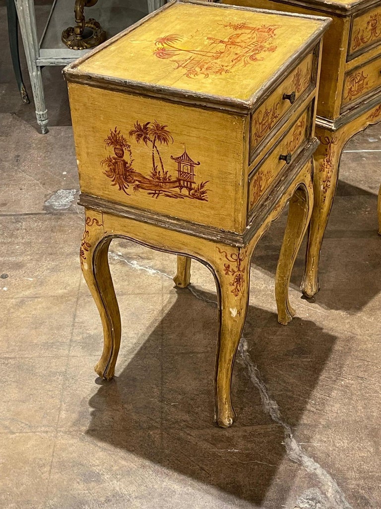 Pair of Italian Chinoiserie Side Tables For Sale at 1stDibs