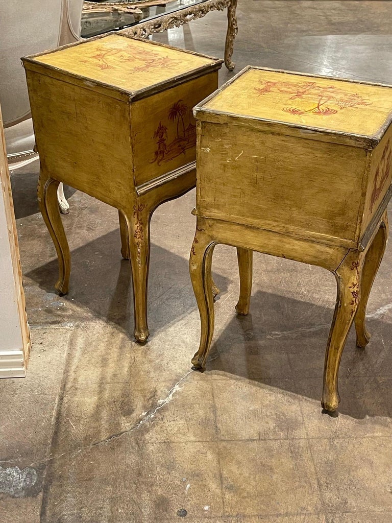 Pair of Italian Chinoiserie Side Tables For Sale at 1stDibs