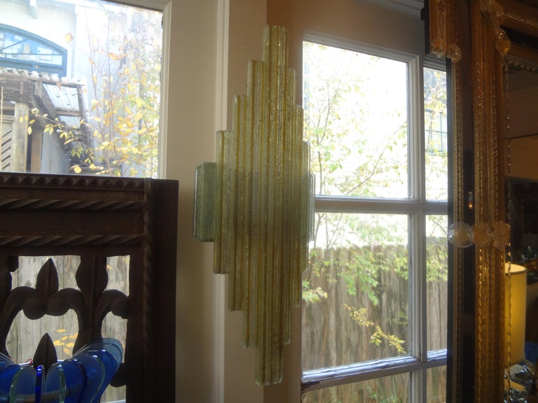 Pair of Italian Chiseled Glass Sconces by Poliarte For Sale at 1stDibs