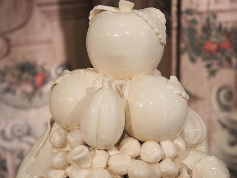 Pair of Italian Creamware Fruit Topiaries, 1960s at 1stDibs