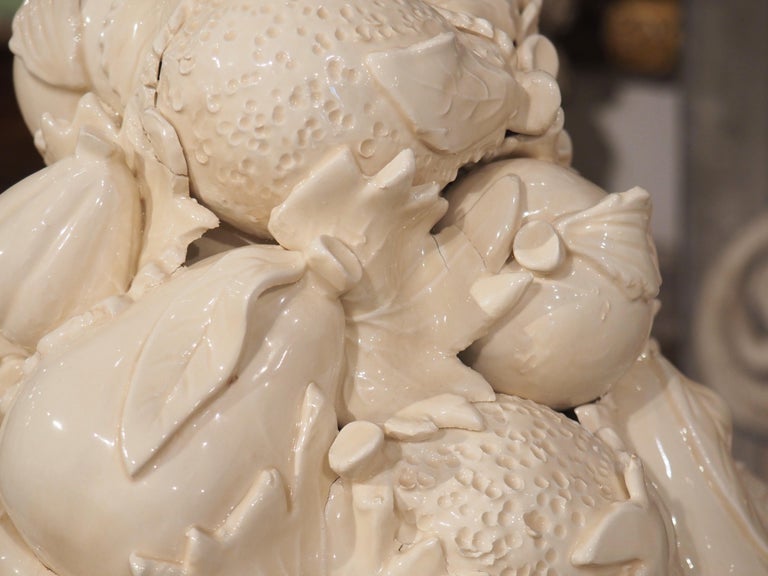 Pair of Italian Creamware Fruit Topiaries, 1960s at 1stDibs