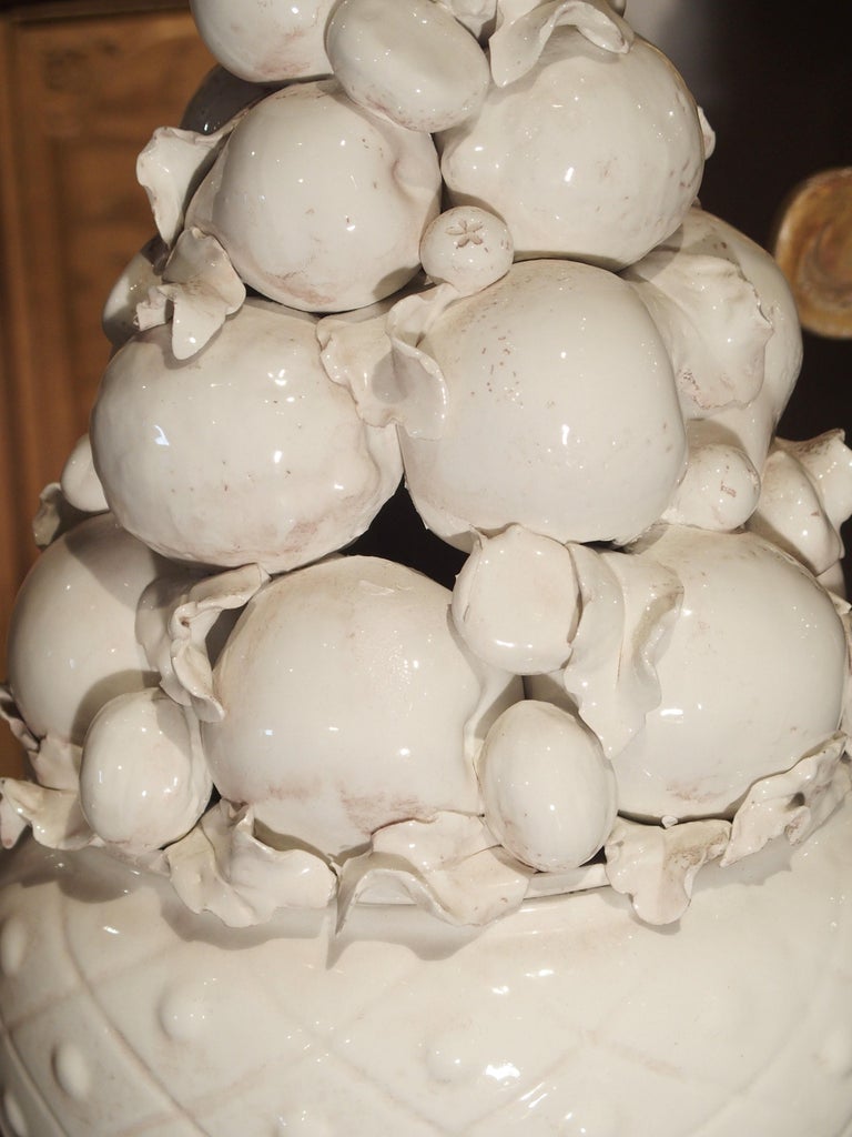 Pair of Italian Creamware Fruit Topiaries, 1960s at 1stDibs