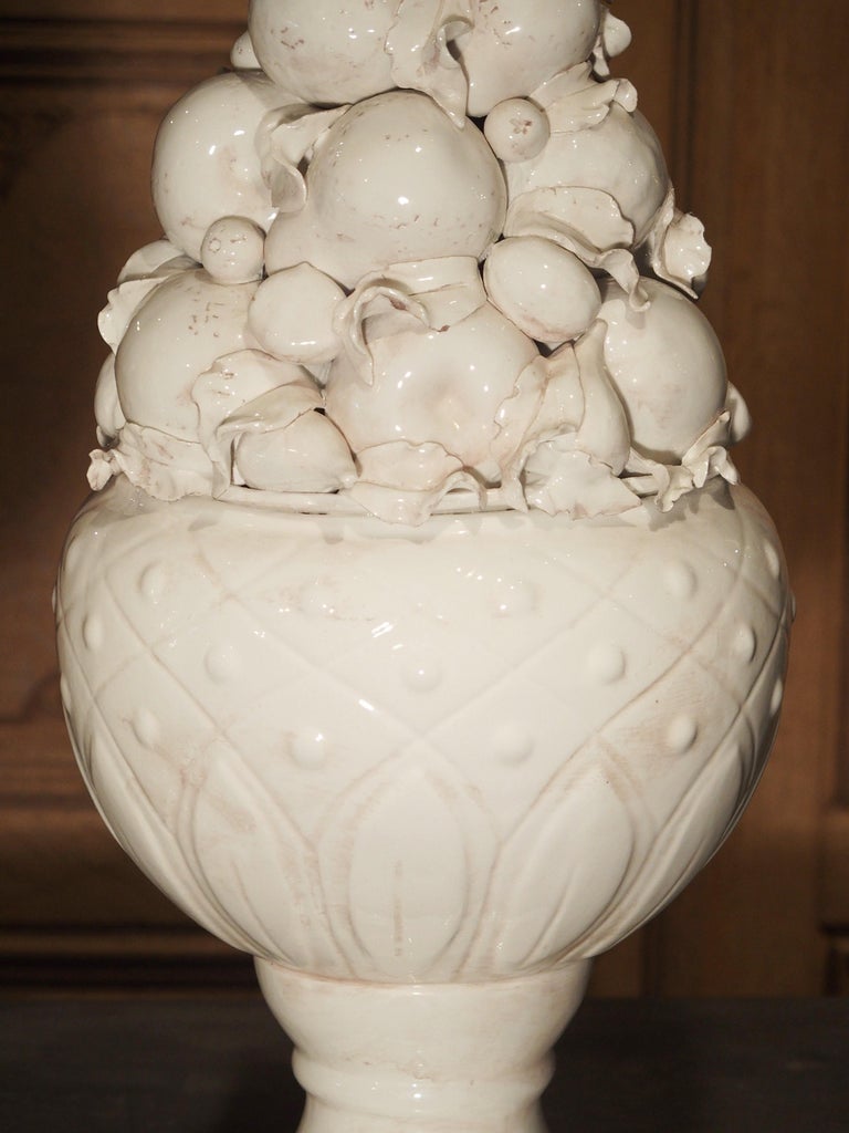 Pair of Italian Creamware Fruit Topiaries, 1960s at 1stDibs