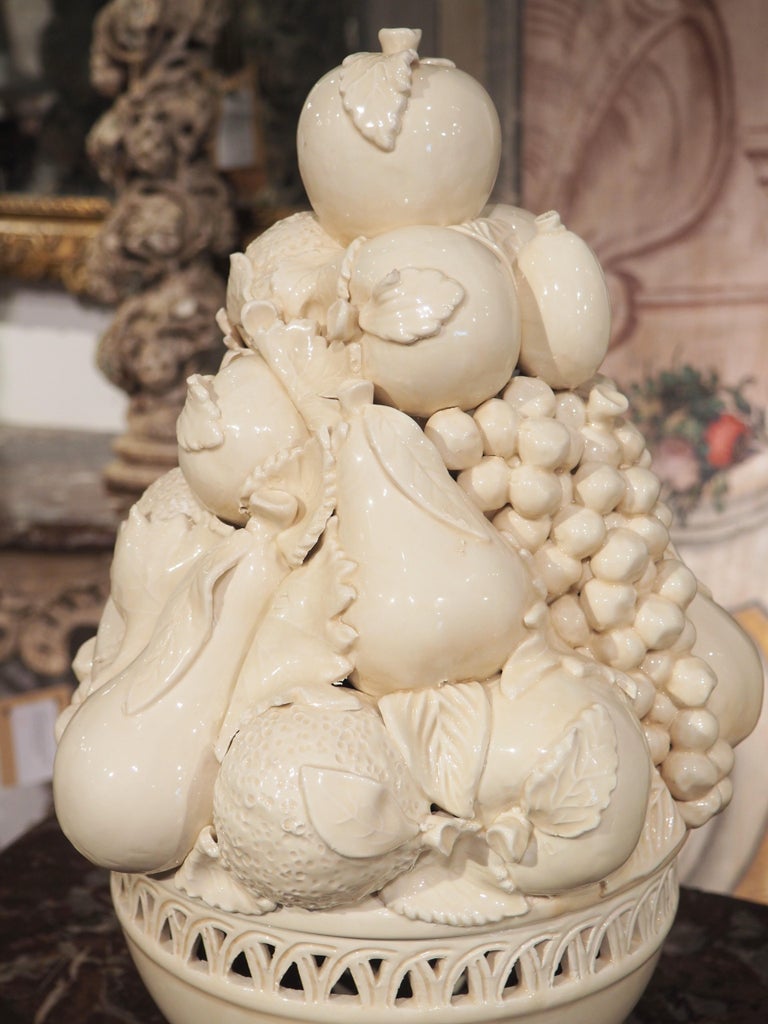 Pair of Italian Creamware Fruit Topiaries, 1960s at 1stDibs