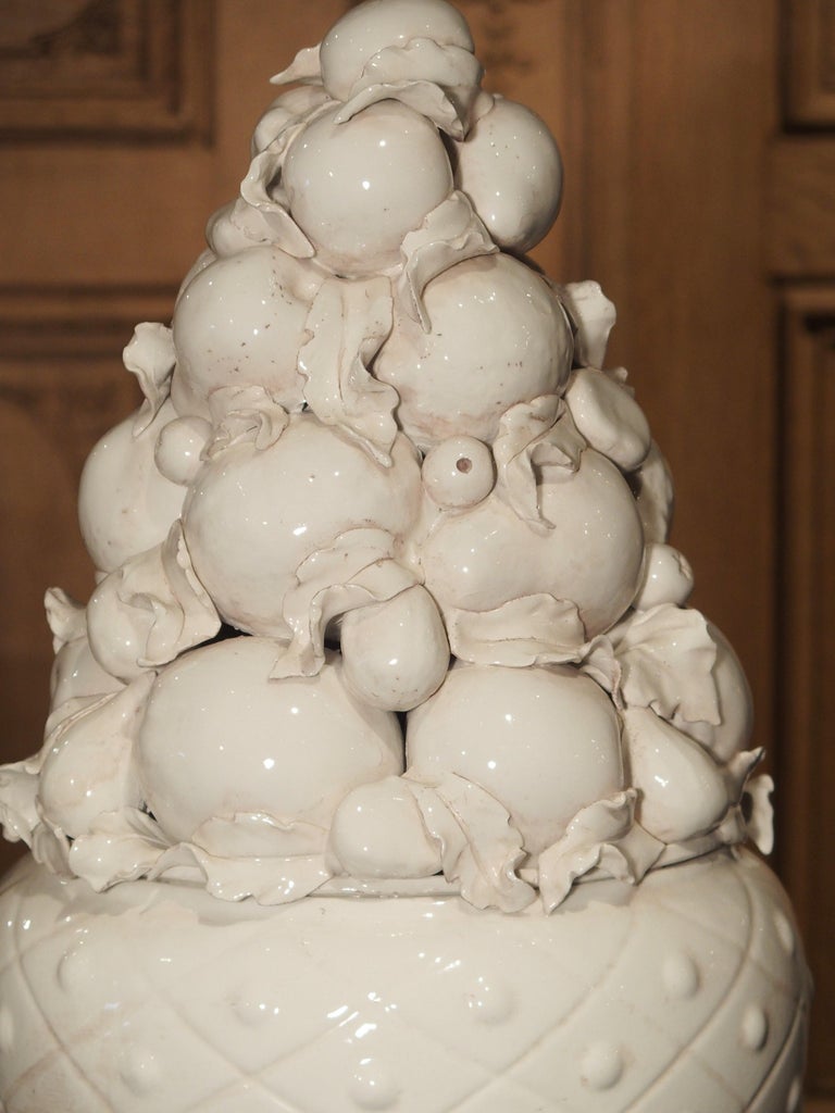 Pair of Italian Creamware Fruit Topiaries, 1960s at 1stDibs