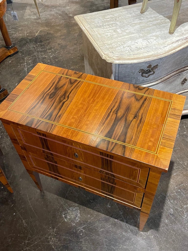 Pair of Italian Custom Veneer Bedside Tables For Sale at 1stDibs