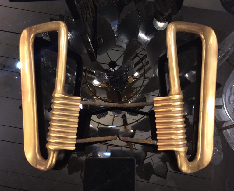 Pair of Italian Door Pulls Handle’s in Bronze Attributed to Gio Ponti ...