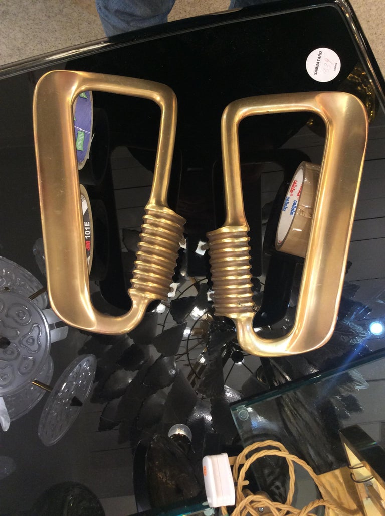 Pair of Italian Door Pulls Handle’s in Bronze Attributed to Gio Ponti ...