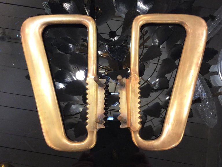 Pair of Italian Door Pulls Handle’s in Bronze Attributed to Gio Ponti ...