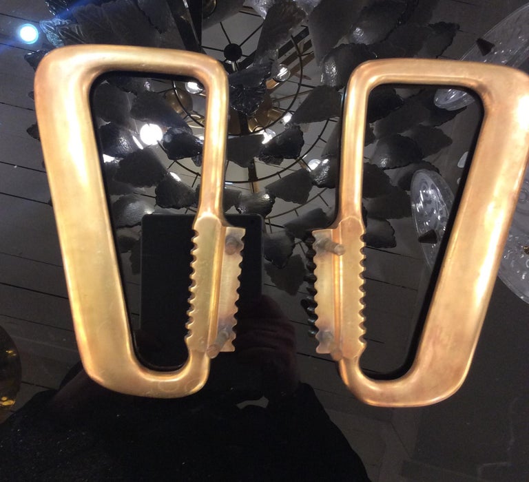 Pair of Italian Door Pulls Handle’s in Bronze Attributed to Gio Ponti ...