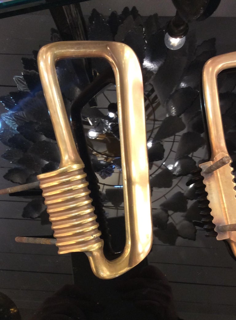 Pair of Italian Door Pulls Handle’s in Bronze Attributed to Gio Ponti ...