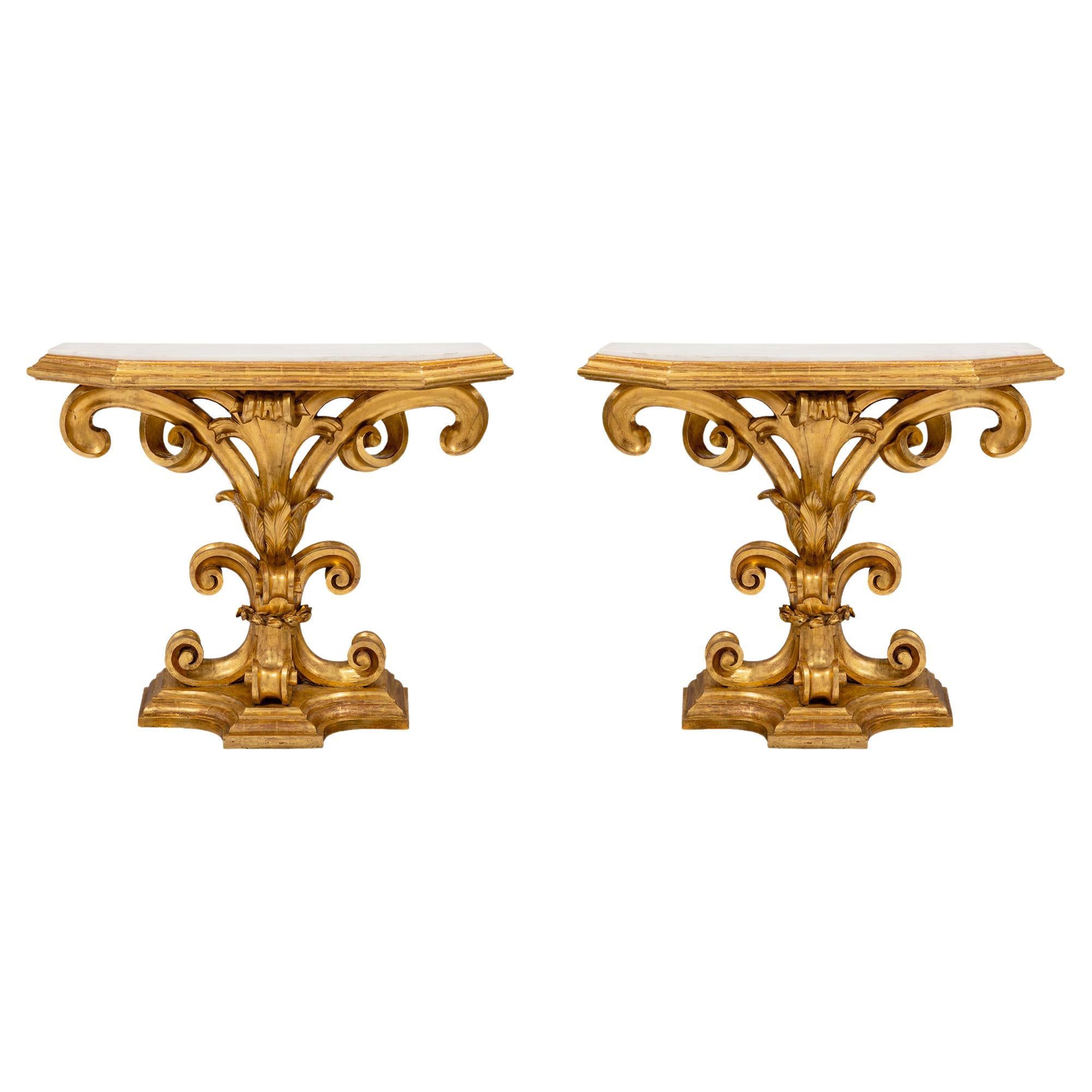 Northern European Baroque Giltwood Console Table For Sale at 1stDibs