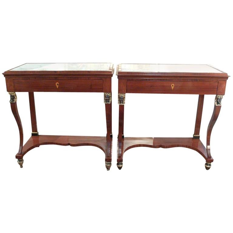 Pair of Italian Empire Consoles For Sale at 1stDibs