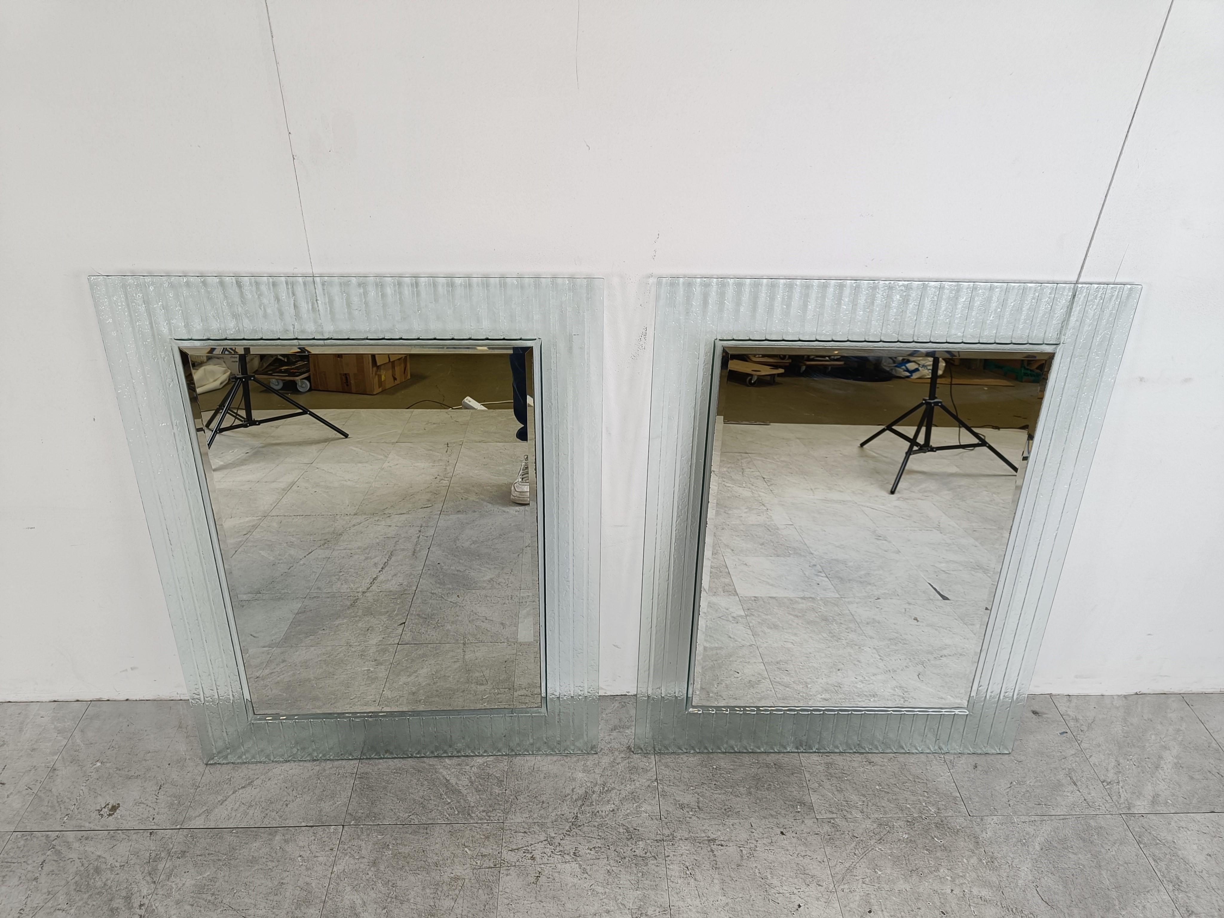 Pair of Italian Glass Mirrors, 1960s For Sale at 1stDibs