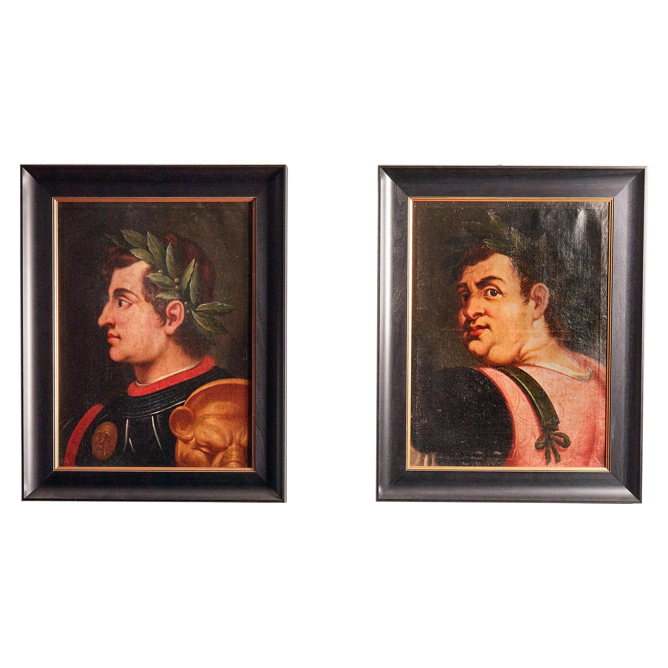 Pair of Italian Grand Tour Portraits of Emperors at 1stDibs