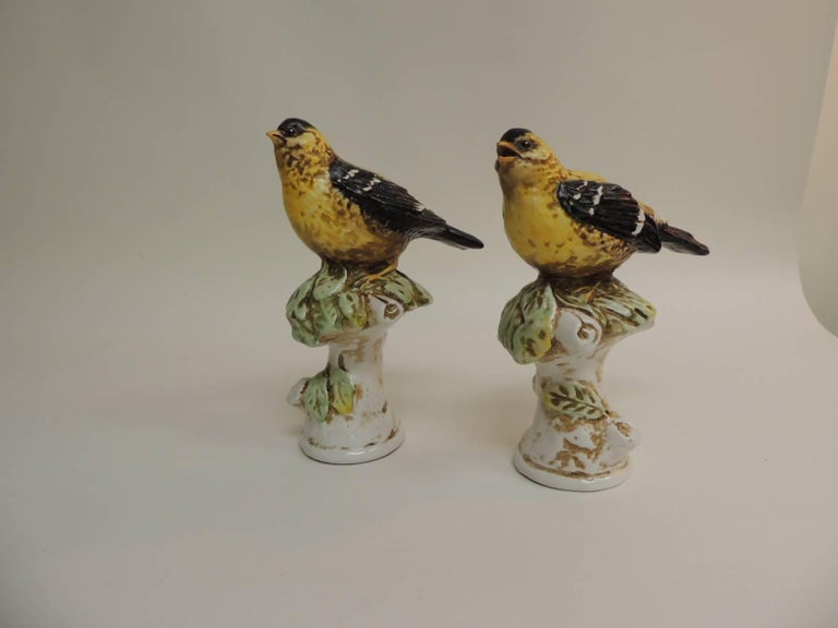 Pair of Italian Hand-Painted Bird Figurines at 1stDibs